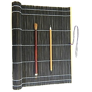 KUDOS.JP Calligraphy Brush Holder Roll-up Portable Protector, Natural Bamboo Brush Wrap - Japan Import