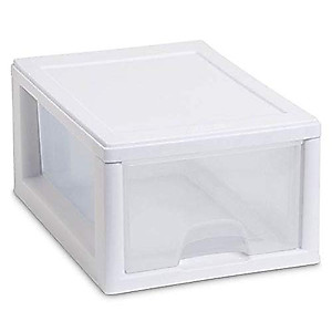Sterilite 16 Quart Clear Plastic Stacking Storage Drawer Container Box (6 Pack) + 6 Quart Storage Drawer Container Box (6 Pack)