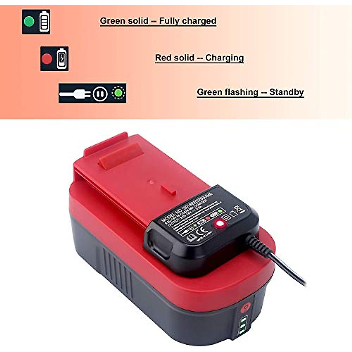 Replace of Black and Decker 18V Battery Charger 90556254-01 9.6V-18V NiCad & NiMh Battery HPB12 FS12B HPB14 FSB14 HPB18 HPB18-OPE FSB18 HPB96 FSB96