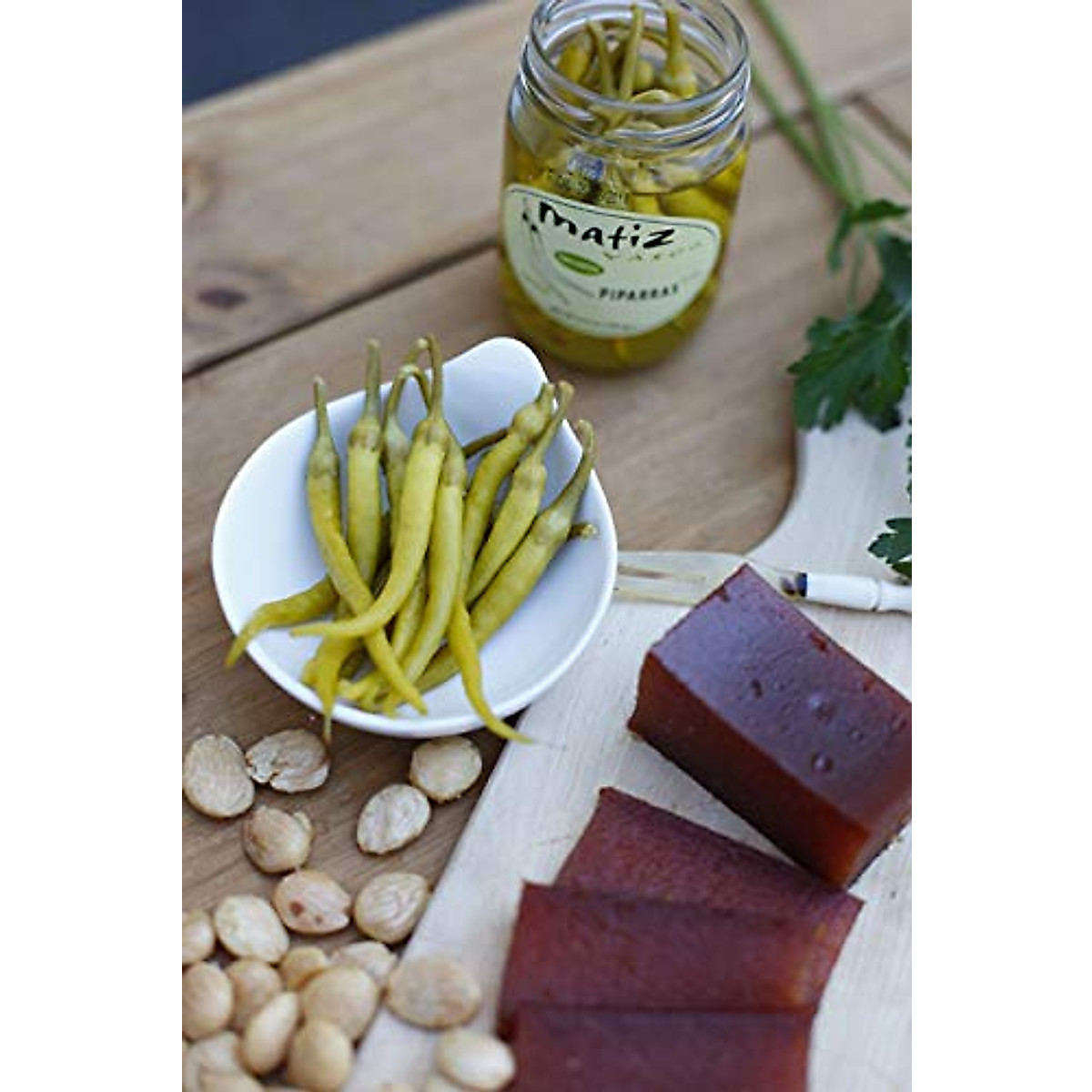 Matiz Piparras, Basque Guindilla Peppers (6.4 oz.) Spanish Green Pickled Peppers from Spain