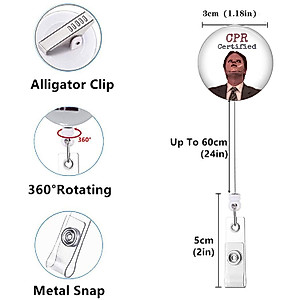 Nurse Badge Reels Retractable with Alligator Clip Name ID Card Badge Holder Reel - The Office