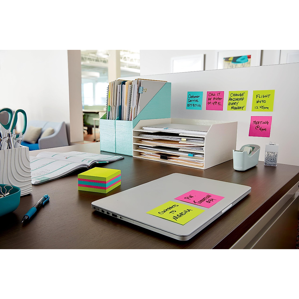 Post-it Super Sticky Notes, 3 in x 3 in, 1 Cube, 2x the Sticking Power, Bright Colors, Recyclable (2027-SSGFA)