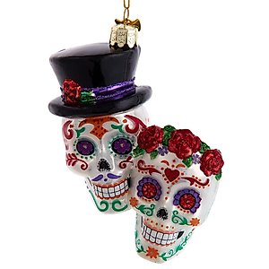 Kurt Adler 4.25-Inch Noble Gems™ Glass Day of The Dead Couple Ornament