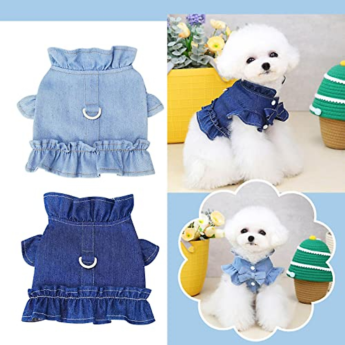 Pet Clothes for Small Dogs Male Dog Chest and Back No Leash Vest Cat Clothes Pet Clothing Cowboy Chest and Back Pet Dress for Small Dogs