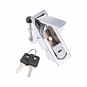 uxcell Electric Cabinet Panel Cam Lock Push Button Pop Up Door Lock W Key, Silver 606-1