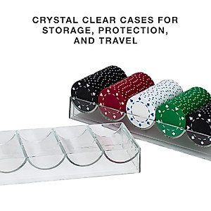 Brybelly Clear Acrylic Poker Chip Tray | for Standard Size Chips & Clay Chips | Each Tray Holds 100 Chips | 10 Trays - No Lids