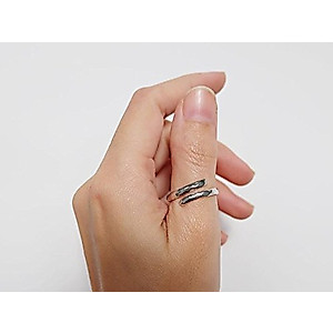 SOVATS Hammered Thumb Ring for Women 925 Sterling Silver Rhodium Plated - Simple, Stylish &Trendy Nickel Free Ring, Size 11