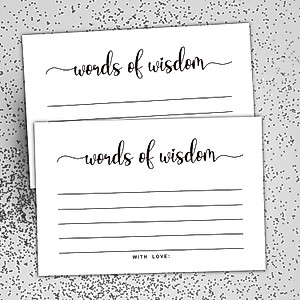 50 Words of Wisdom Advice Cards for Graduation, Marriage, wedding, Use As Bridal or Baby Shower Party Games, Boy or Girl Baby Prediction or Advice Cards. 4" x 6"