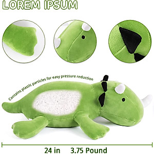 ZRCCOX 3.5 lbs Dinosaur Plush, Weighted Stuffed Animals Plush, Dino Weighted Plush Animal Stuffed Stress Relief Throw Pillow, Triceratops/Stegosaurus Weighted Plush for Kids Adults