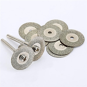 GatherTOOL 12pcs/24pcs Diamond Discs + Arbor Shaft Set 20mm Thin Grinding Slice Mini Cutoff Wheel Refine Jewelry Making Craft Rotary Tools (Color : 12pcs Set)