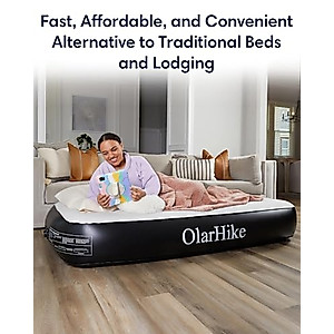 OlarHike Twin Air Mattress with Built in Pump,Inflatable Blow Up Mattresses Storage Bag for Camping,Travel&Guests,13" Airbed-High Speed Inflation Black Bed,Camping Accessories,Indoor