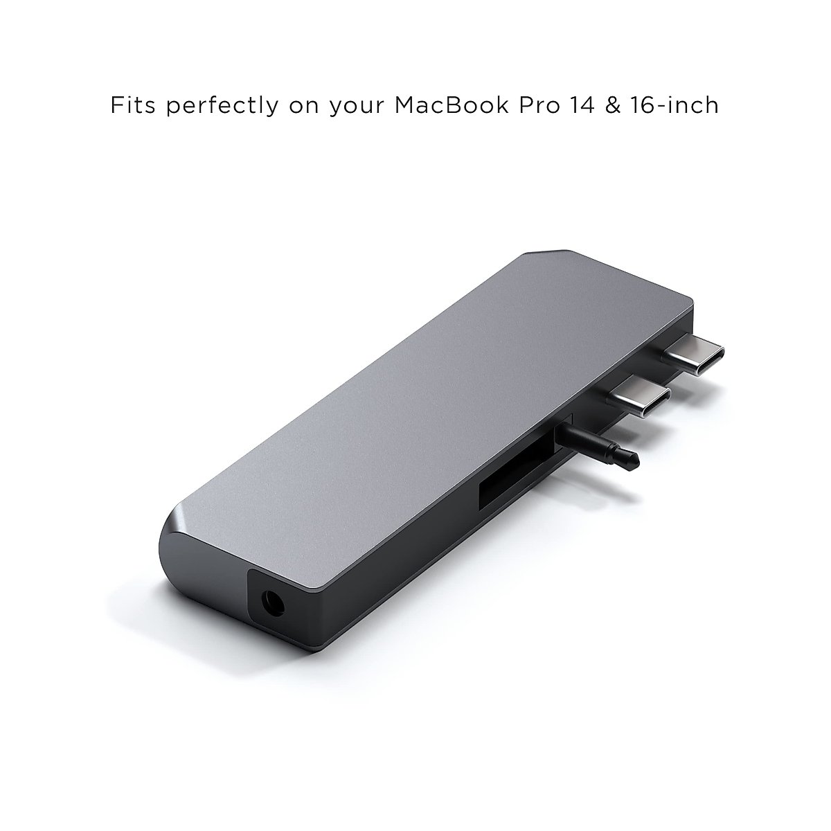 Satechi USB C Hub Multiport Adapter Pro Hub Mini, USB C Dongle with USB4 Port, USB C Data, 2 USB-A Data, Ethernet, Audio Jack, for MacBook Pro/Air M1 M2 M3 - Space Gray