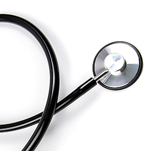 McKesson General Exam Stethoscope - Medical-Grade, Lightweight Design, and Precision Acoustic Performance - 1-Tube, Single Sided Chestpiece - Black, 21 In. Tube, 1 Count