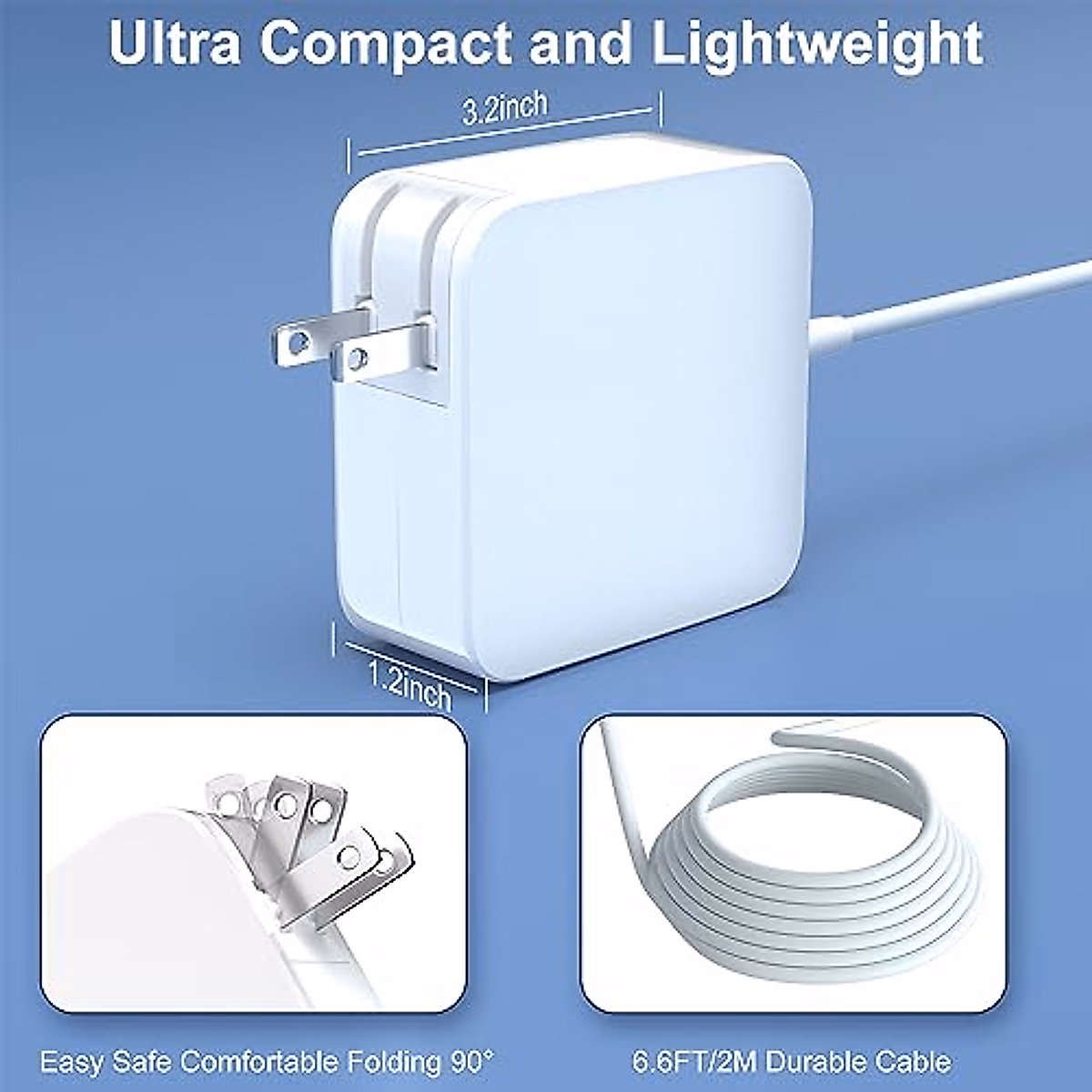 Mac Book Pro Charger, Replacement for Mac Book Pro 13 Inch 85W 60W Magnetic L-Tip Power Adapter Before Mid 2012,Compatible with Mac Book(2009-2012)