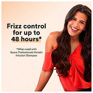 Suave Professionals Color Care Conditioner for Color-Treated and Frizzy Hair Keratin Infusion Hair Conditioner with 48-hour Frizz Control 28 oz, Pack of 4