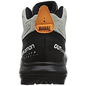 Salomon Men's OUTPULSE Mid Gore-Tex Hiking Boots for Men, Wrought Iron/Black/Vibrant Orange, 8.5