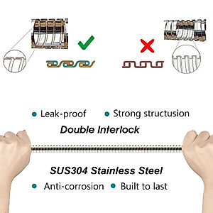BRIGHT SHOWERS Shower Hose For Hand Held Shower Heads, 96 Inches Cord Extra Long Stainless Steel Hand Shower Hose, Ultra-Flexible Replacement Part with Brass Insert, Brushed Nickel