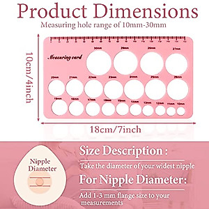 2 Pack Silicone Nipple Ruler, Flange Size Measure for Nipples, Soft Silicone Nipple Measurement Tool for Flanges, Breast Pump Sizing Tool with Holes & Millimeter Scale for Accurate Measurement