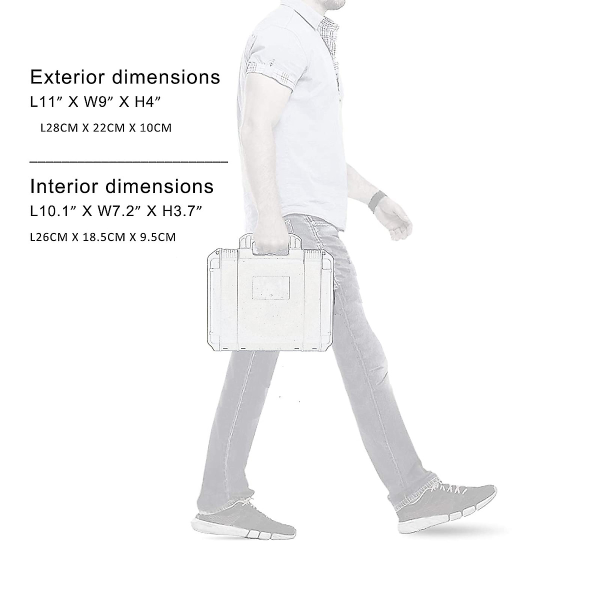 AOOCY Weatherproof/Shockproof IP67 Carrying Hard Case with Customizable Foam for Pistol, GoPro, Camera Accessories, Equipment, Electronics, and Gear, Black - Exterior 11 x 9 x 4 Inches