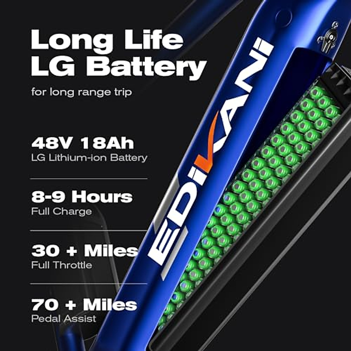 EDIKANI Electric Mountain Bike 26'' Dual Motor 1500W 48V 18Ah Ebike for Adult, 35mph 32 Mileage Pedal Assist 70 Miles Electric Moped, 35° Uphill Hydraulic Brake Fat Tire E Bicycles for Hilly Terrain