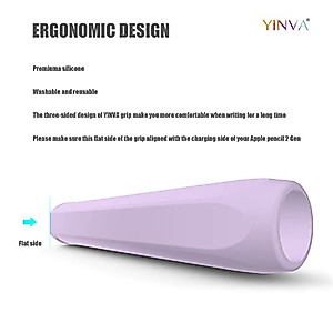 4 Pack Ergonomic Grips Designed for Apple Pencil 2nd Generation,YINVA Silicone Grip Sleeve for Apple Pencil 2 Gen Support Magnetic Charging (Pink, Purple,Blue,Black)