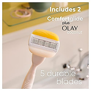 Gillette Venus Womens Razor Blade Refills, Venus ComfortGlide White Tea 4 Count and Venus ComfortGlide plus Olay 2 Count, 6 Total Refills