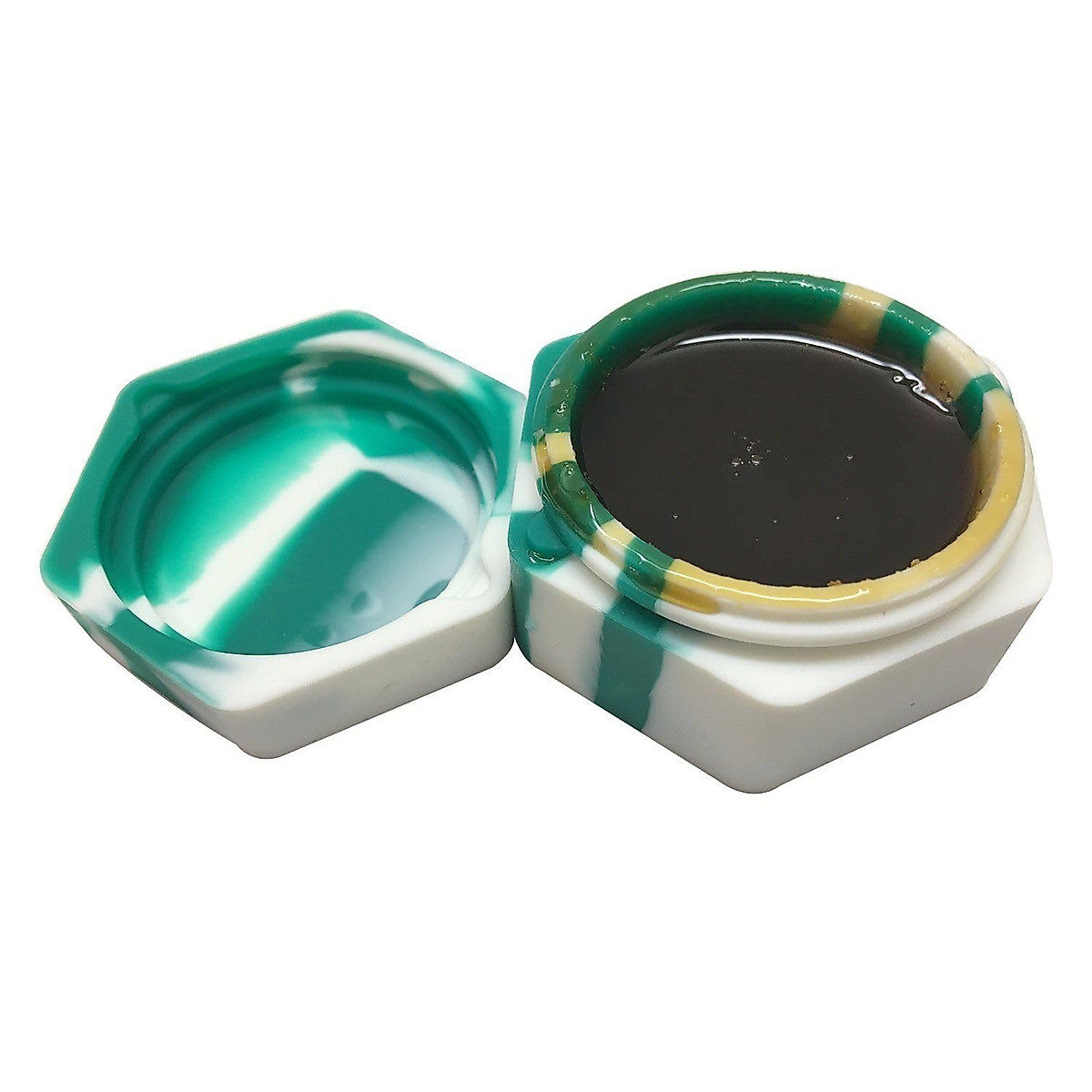 KUVIS 26ml Hexagon Silicone Container Non-stick Jars with Carving Tool