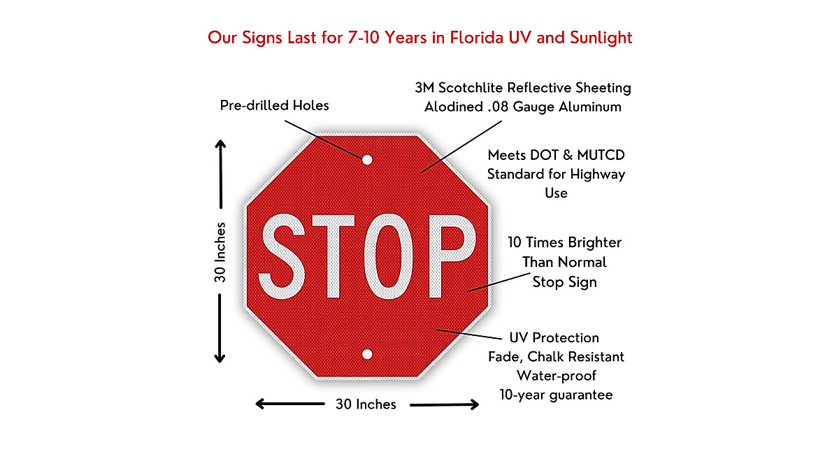 30" Stop Sign | 3M Diamond Grade Reflective Road Sign