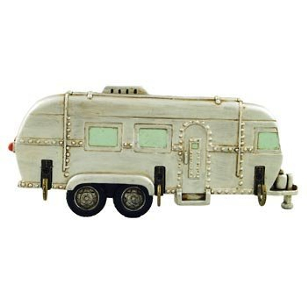 Key Holder 3 Hook Rack, Vintage Trailer RV Camper Wall Plaque Sculpture, 8"