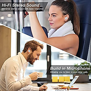 Wireless Earbuds Bluetooth Headphones with Microphone True Wireless Headset in Ear Earphones Noise Cancelling Deep Bass 24H Playtime for Galaxy S22 Ultra Galaxy Z Flip 3 Fold S21 FE iPhone 13 Pro Max