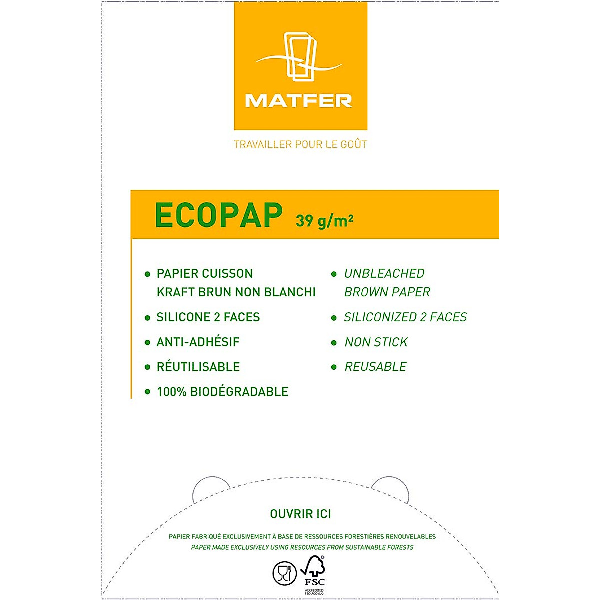 Matfer Bourgeat 320211 Ecopap Baking Paper