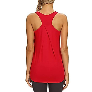 Mippo Womens Workout Tops Athletic Tank Tops Yoga Exercise Shirts Tennis Tops Sports Running Tank Top Racer Back Tanking Top for Women Red M