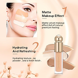 Hydrating Concealer, Lightweight Full Coverage Concealer for Dark Spots, Long-Lasting, Conceals and Corrects, Hydration and Highlights, Light Sand Shade, Satin Finish, All-Day Wear, 0.265 Fl Oz (105#)