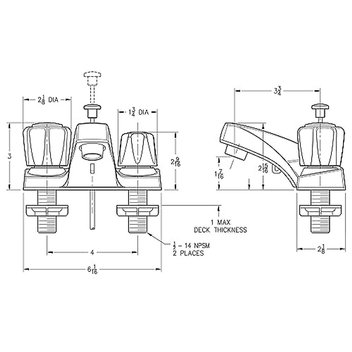 Pfister LG1436000 Pfirst Series 2-Handle 4 Inch Centerset Bathroom Faucet in Polished Chrome, Water-Efficient Model