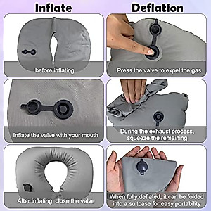 Inflatable Foot Rest Pillow for Travel Adjustable Three Layers for Adults Kids to Sleep While Traveling Suitable for Office Home with Pump Neck Pillow Eye Mask Earplugs and Portable Drawstring Bag