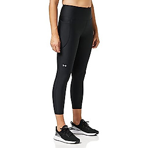 Under Armour womens Heatgear Armour High No-slip Waistband Ankle Leggings , Black (001)/White , Medium