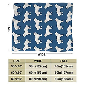 AGALWO Pyrenees Cute Dogs Fleece Throw Blanket Flannel Blanket Warm Plush Blanket for Couch Sofa 60 x 50 Inch
