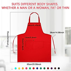 Jiuguva 14 Pcs Plain Bib Aprons Bulk Mixed Color Commercial Apron with 2 Pockets Cooking Aprons for Kitchen Women Men Adult Chef Waiter Restaurant BBQ Painting Crafting