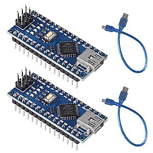 ALMOCN 2pcs for Nano V3.0 Module ATmega328P 5V 16MHz CH340G Chip Microcontroller Development Board USB Cable for Arduino