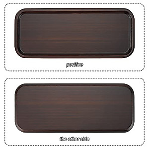 JOIKIT 14 x 5.9 Inch Walnut Wooden Rectangle Tray, Bathroom Tray Platter Solid Wood Decorative Serving Tray Plate for Cookie, Bread, Cheese, Coffee, Tea