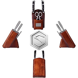 Sunnecko Knife Sets for Kitchen with Block,7 PCS Damascus Kitchen Knife Set,67-Layer Japanese VG10 High Carbon Stainless Steel Blade,Full Tang Forged,Ergonomic Handle,Whetstone&Scissors Include