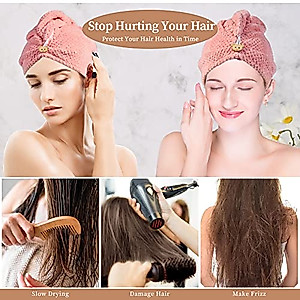 Domxies Microfiber Hair Towel Wrap, Hair Drying Towel, Ultra Absorbent Fast Drying Hair Towel Wraps for Wet Hair, Long, Curly, Thick, Frizzy Hair (Mint Green)