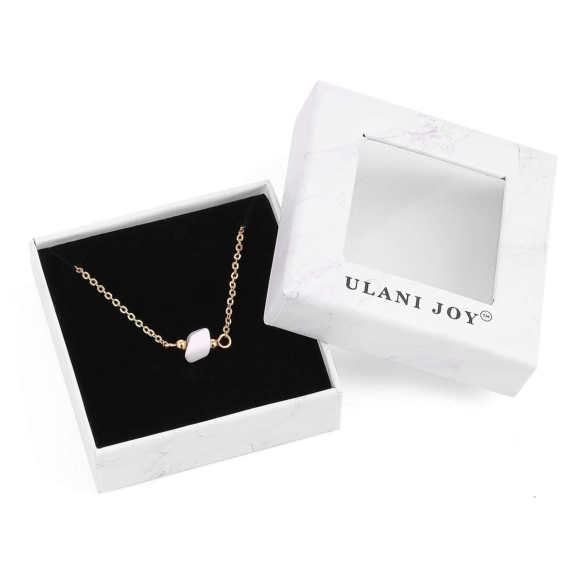 Handmade Howlite Crystal Necklace - Healing Gemstone Jewelry for Women - Ethically Sourced Chain Necklace with Authentic Healing Crystals - Gold Plated Copper Chain with Natural Stone - Gift for Her