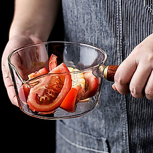 UPKOCH Coffee Milk Cup Glass Saucepan Stovetop Pot Cooking Transparent Saucepan With Handle Borosilicate Glass Non Stick Milk Butter Warmer Pot Minutes Noodles Bowl CookingMeasuring Cups