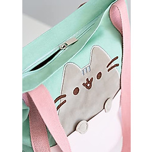 Official Pusheen Premium Cotton Tote Bag - Cotton Shopping Bag - 14x16x2 inches - Canvas Bag - Cotton Bag - Gift Bag - Pusheen Gifts - Cute Tote Bag - Pusheen Merchandise