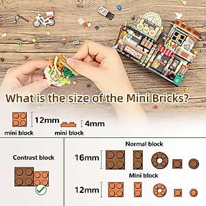 QLT Street View Noodle Shop Mini Building Blocks, MOC Creative Building Toys Model Set for Girls 7-9 Years Old, 870 PCS Simulation Architecture Construction Toy, Gift Idea for Kids Adults