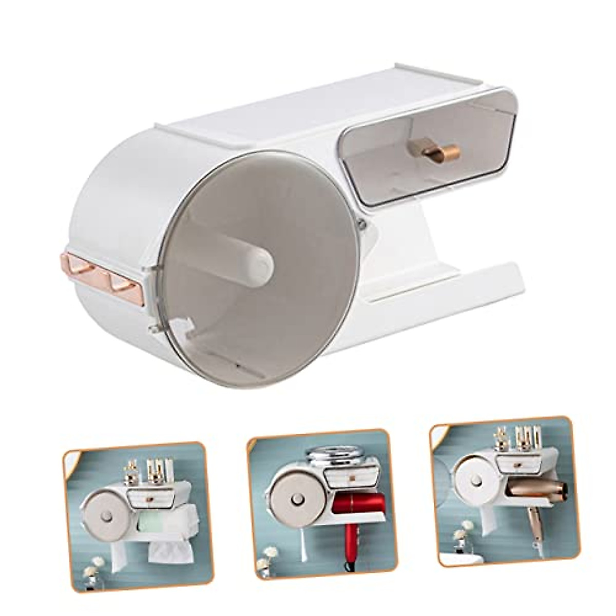 LIGHTAOTAO Paper roll Wall Mounted Toilet Paper Holder White Paper Towel Holder Wall Mounted Paper Towel Holders Towel Storage Rack Toilet Tissue Holder Tissue Storage Shelf Toilet Paper Case