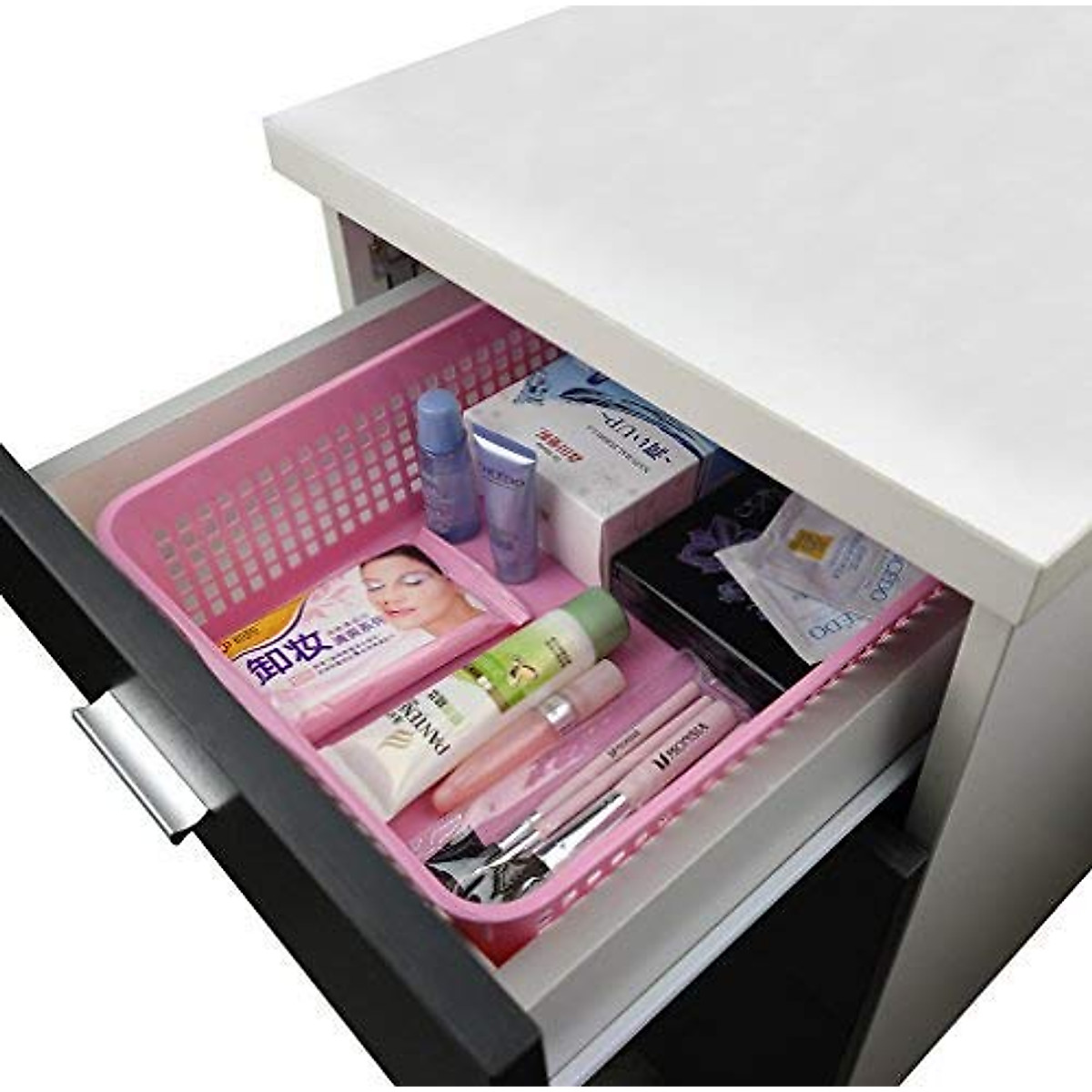 Ponpong Plastic Storage Baskets Tray, Plastic Classroom Basket Rectangle, 6 Pack