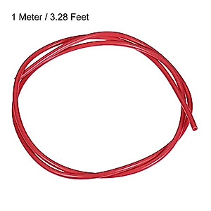 uxcell PTFE Tube Fit Filament 1.75 for 3D Printer High Temperature Tubing 3.28Ft 2mmIDx4mmOD Red