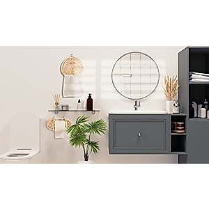 BemiaoCrafts Rattan Towel Ring Wicker Decorative Wall Mounting Handmade Round Hanging Towel Holder Circle Towel Rack Natural Holder Hanger Rack for Bath & Household